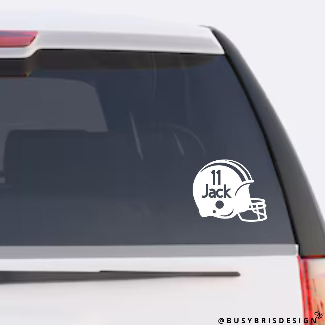 Custom Football Helmet Car Decal | Car Gift | Football Gift Idea ...