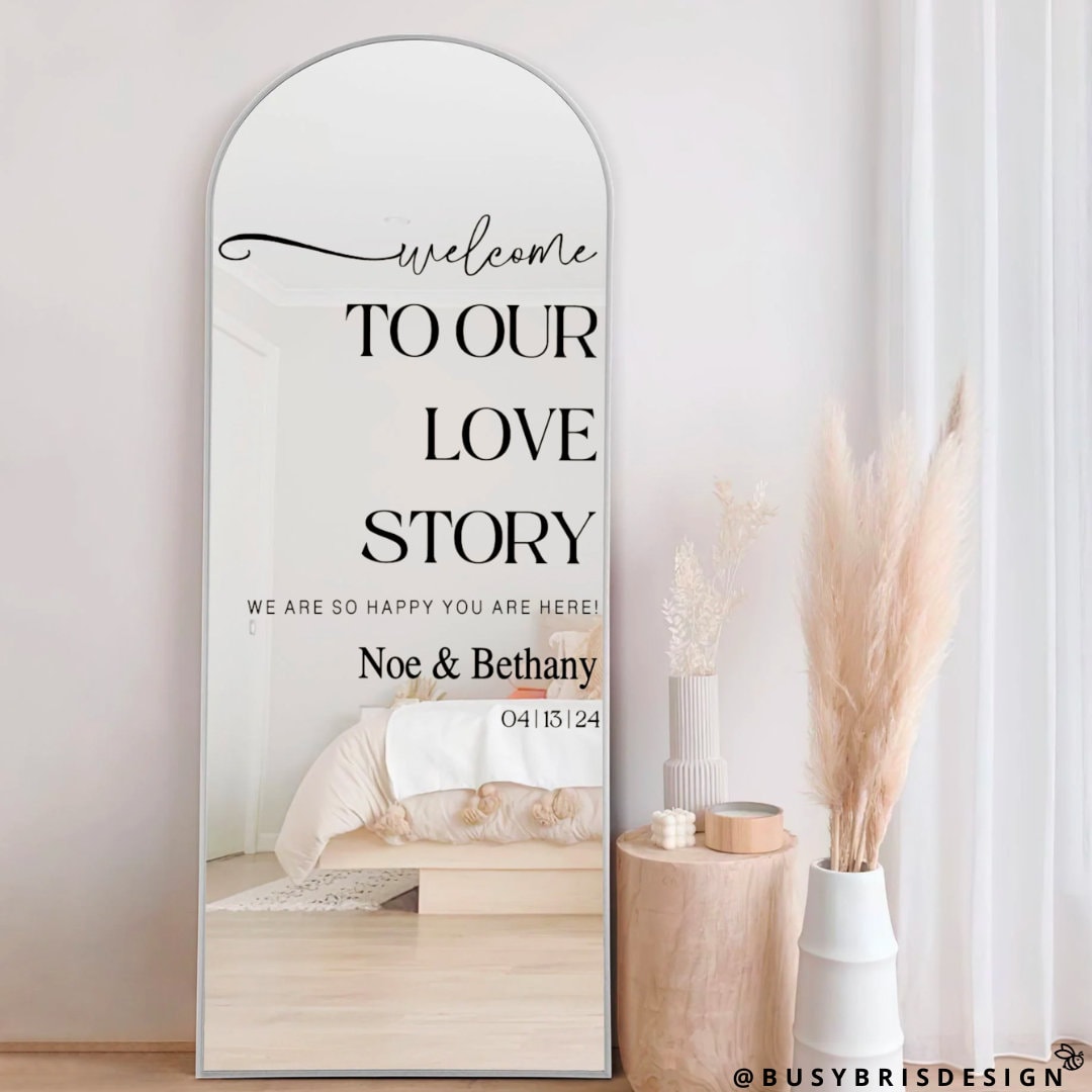 Welcome to Our Love Story - Custom Wedding Selfie Mirror / Wall Decal ...