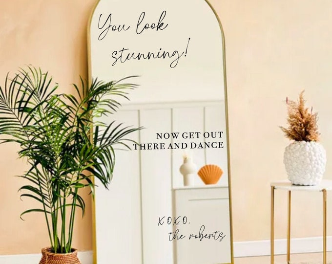 You Look Amazing | Now Go Grab A Drink | Custom Wedding Selfie Mirror ...