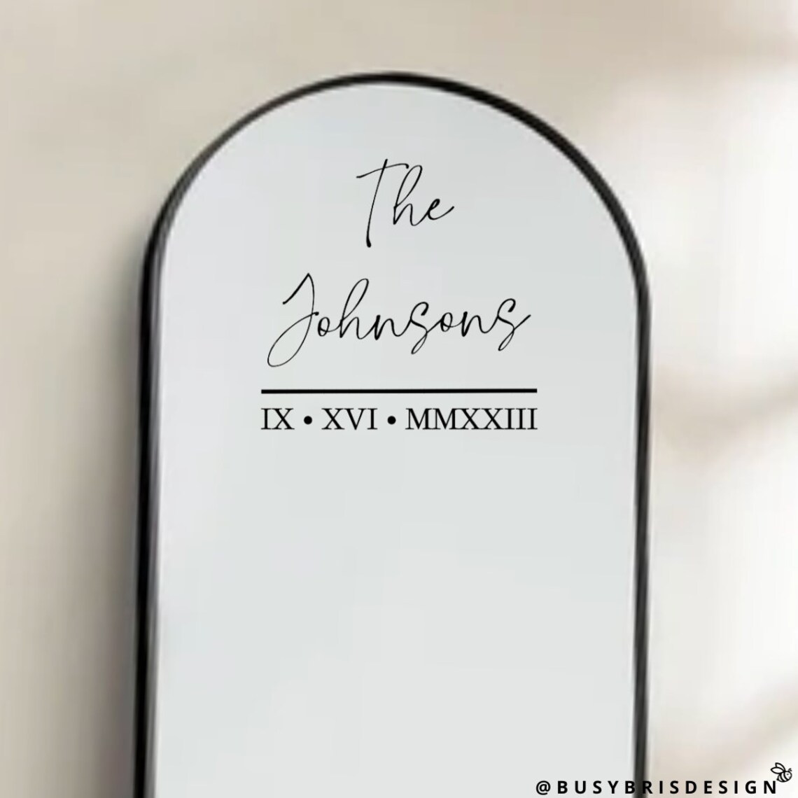 Newly Married Name & Date Header - Custom Wedding Selfie Mirror / Board ...