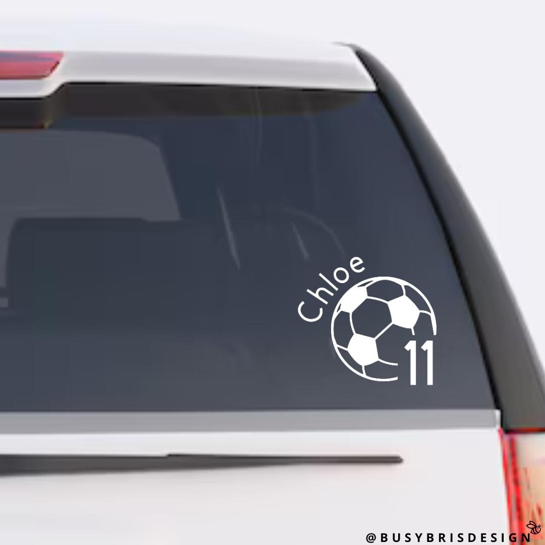Custom Soccer Car Decal | Soccer Gift Idea | Soccer Party Cup Idea ...