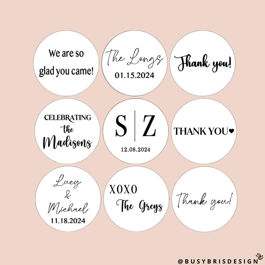 Personalized Wedding Stickers | Wedding Welcome Stickers | Wedding ...