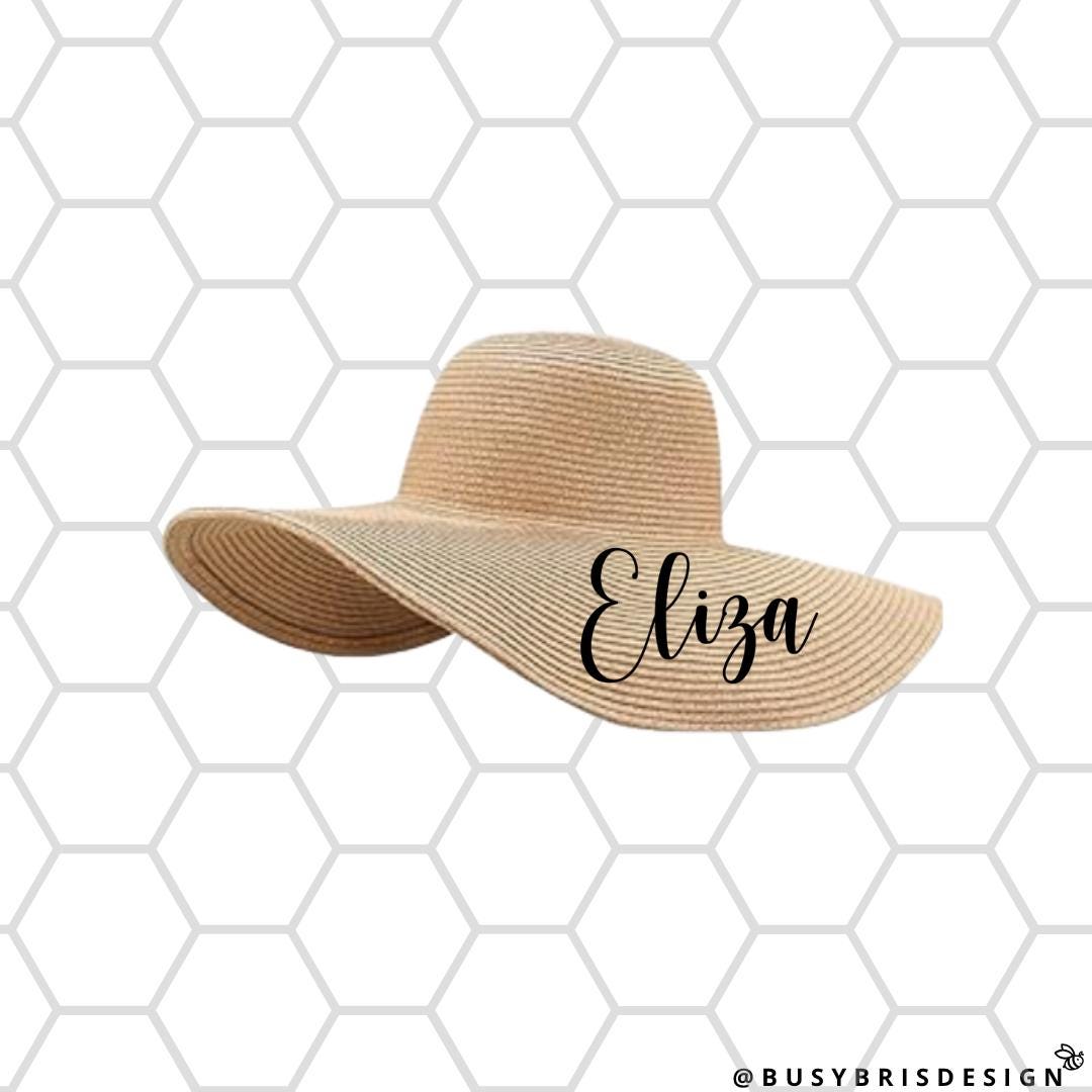 Floppy Beach Hat | Personalized Bride Hat | Floppy Hat With Name ...