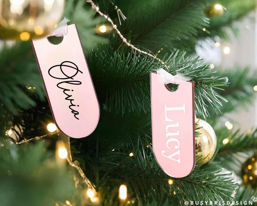 Personalized Christmas Ornament Gift Tags | Custom Holiday Name Tags ...