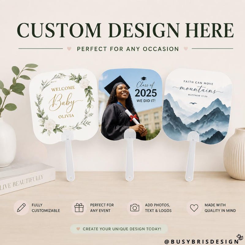 Hand Fan With Custom Logo - Etsy