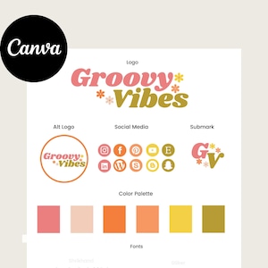 Groovy Vibes Canva Brand Board Template Groovy Color - Etsy