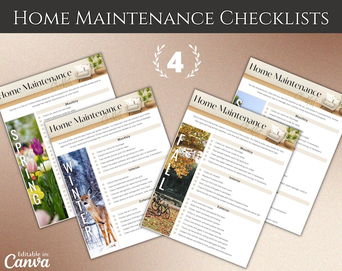 Yearly Home Maintenance Checklist - Etsy