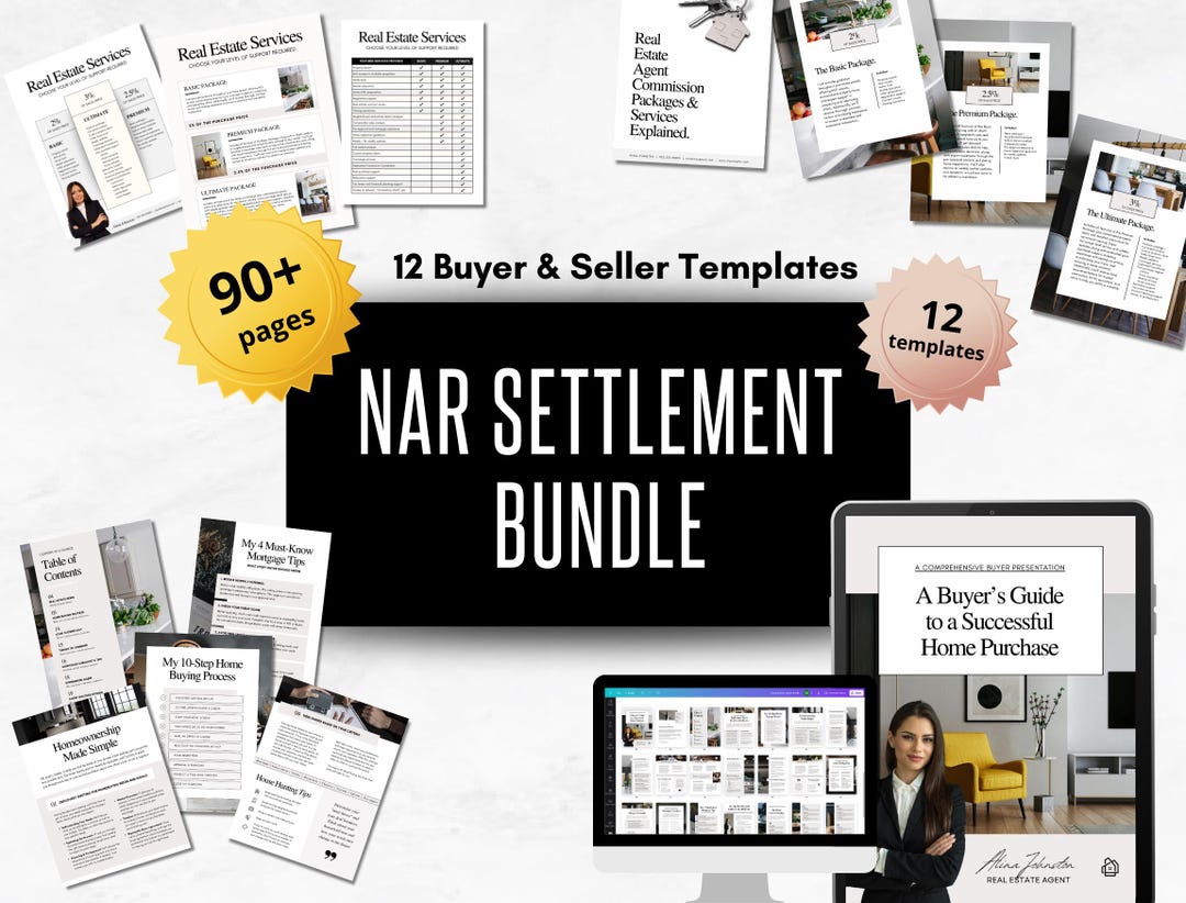NAR Settlement Bundle | Real Estate Agent Guides | Buyer and Seller Guides | Commission Sheet ...