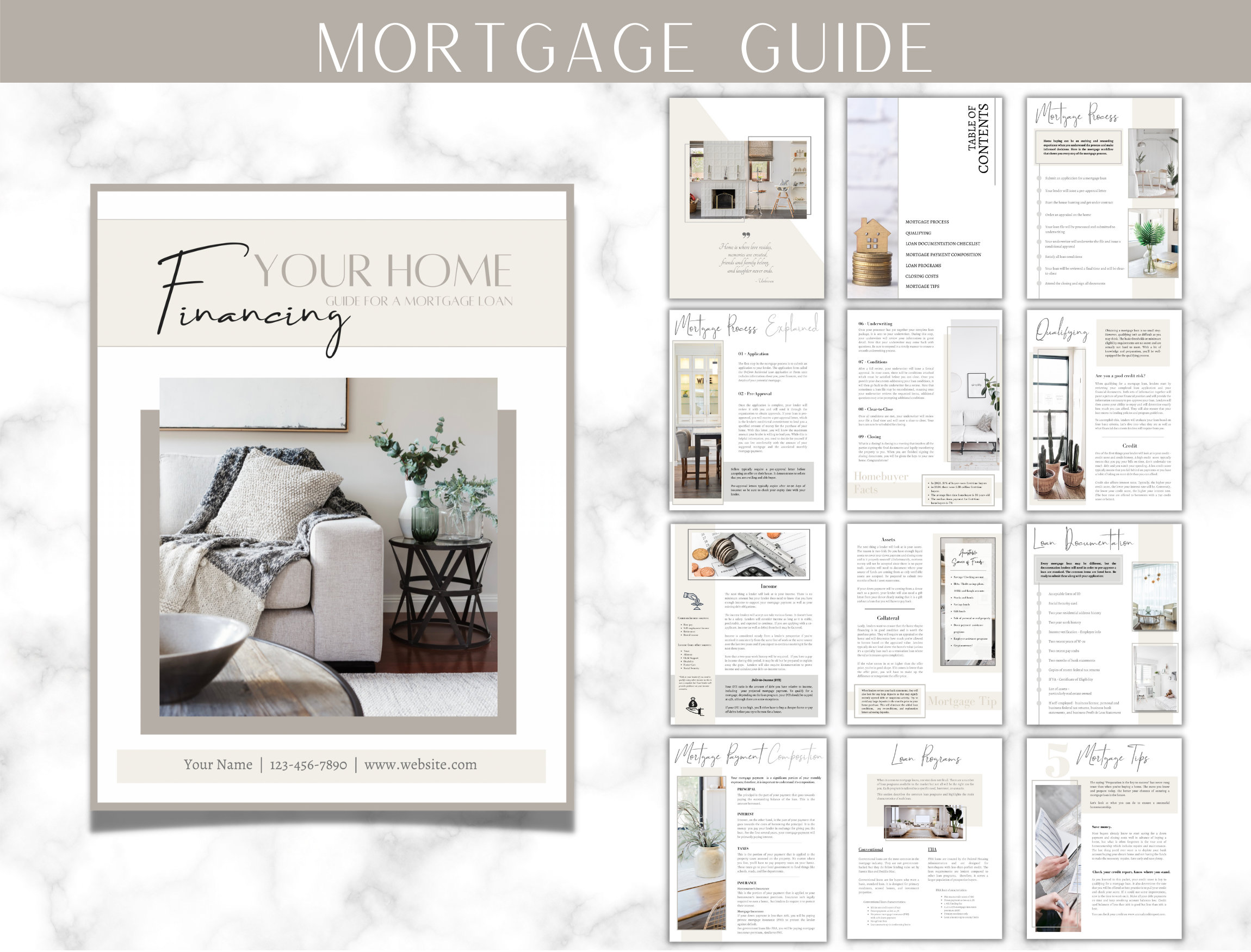 Mortgage Guide | Real Estate Buyers Guide | Canva Template | Real ...