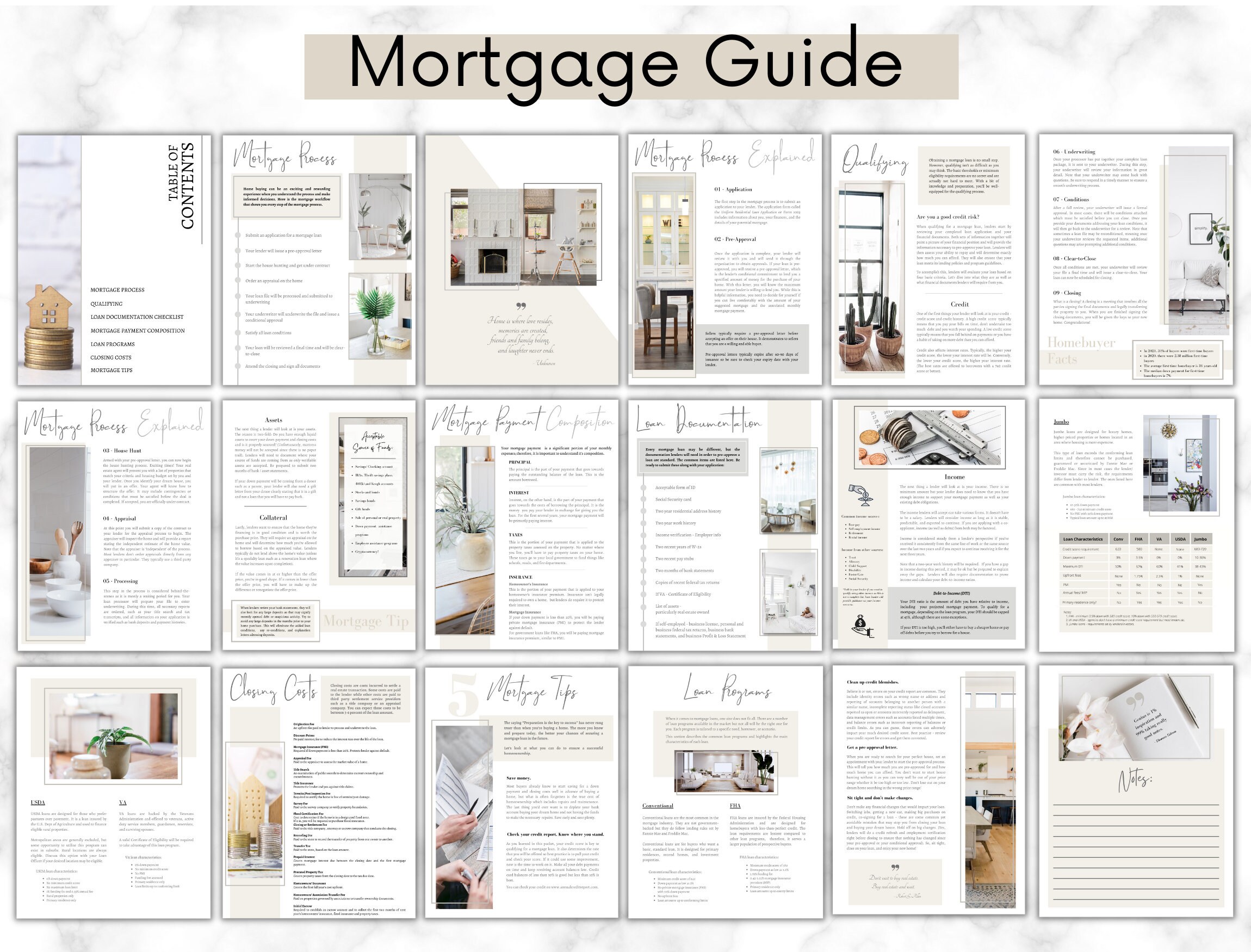 Real Estate SELLER Guide, BUYER Guide, MORTGAGE Guide | Editable Canva ...