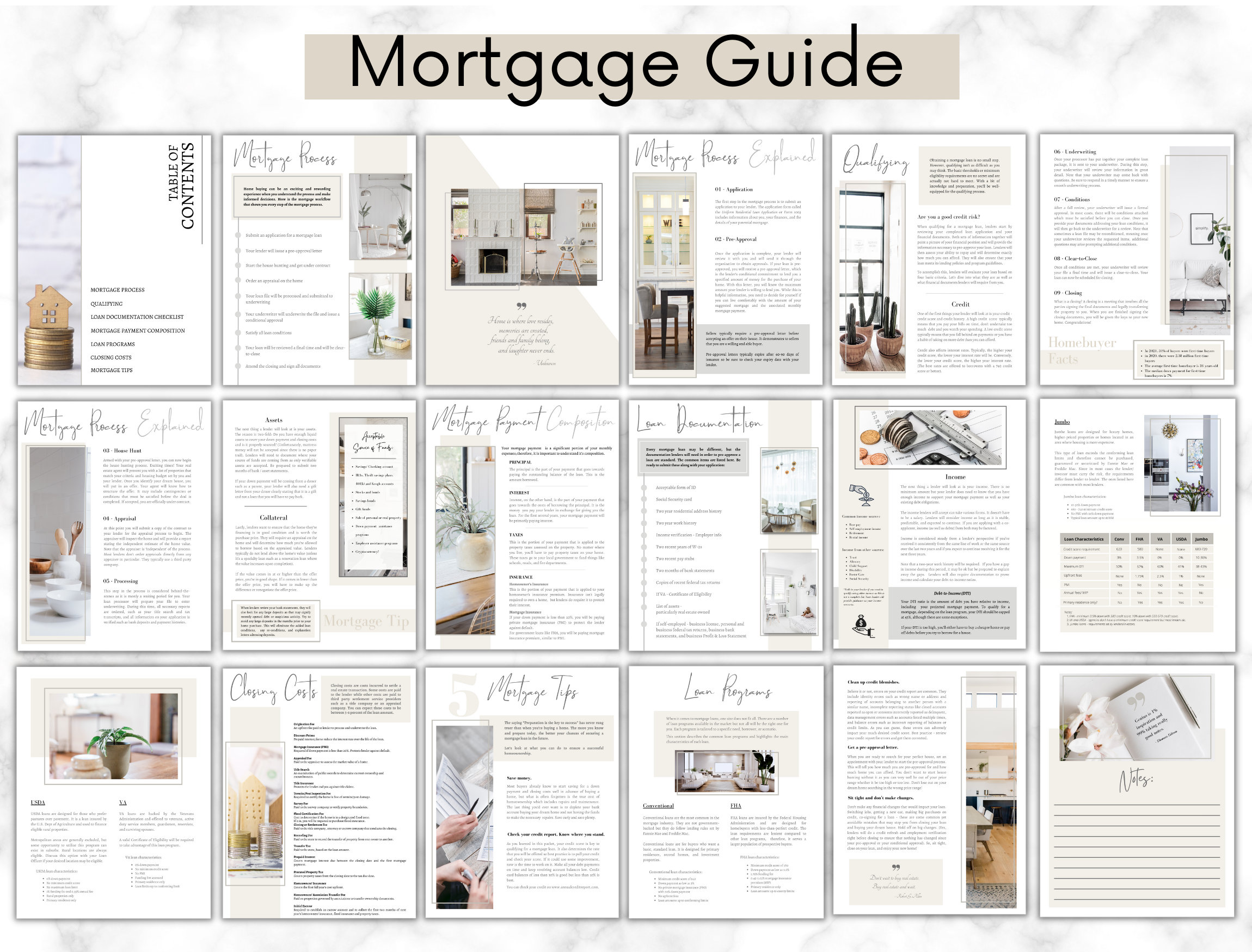 Mortgage Guide | Real Estate Buyers Guide | Canva Template | Real ...