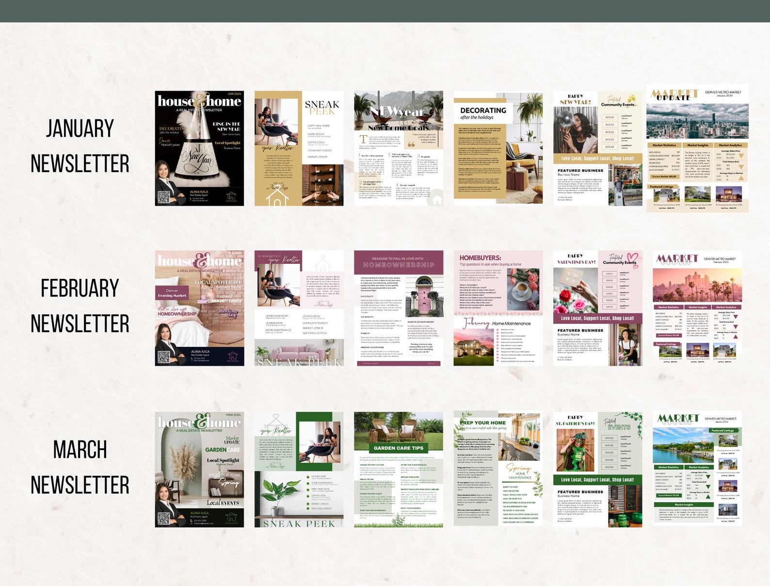 REAL ESTATE NEWSLETTER Bundle, Real Estate Farming, Newsletter Template ...