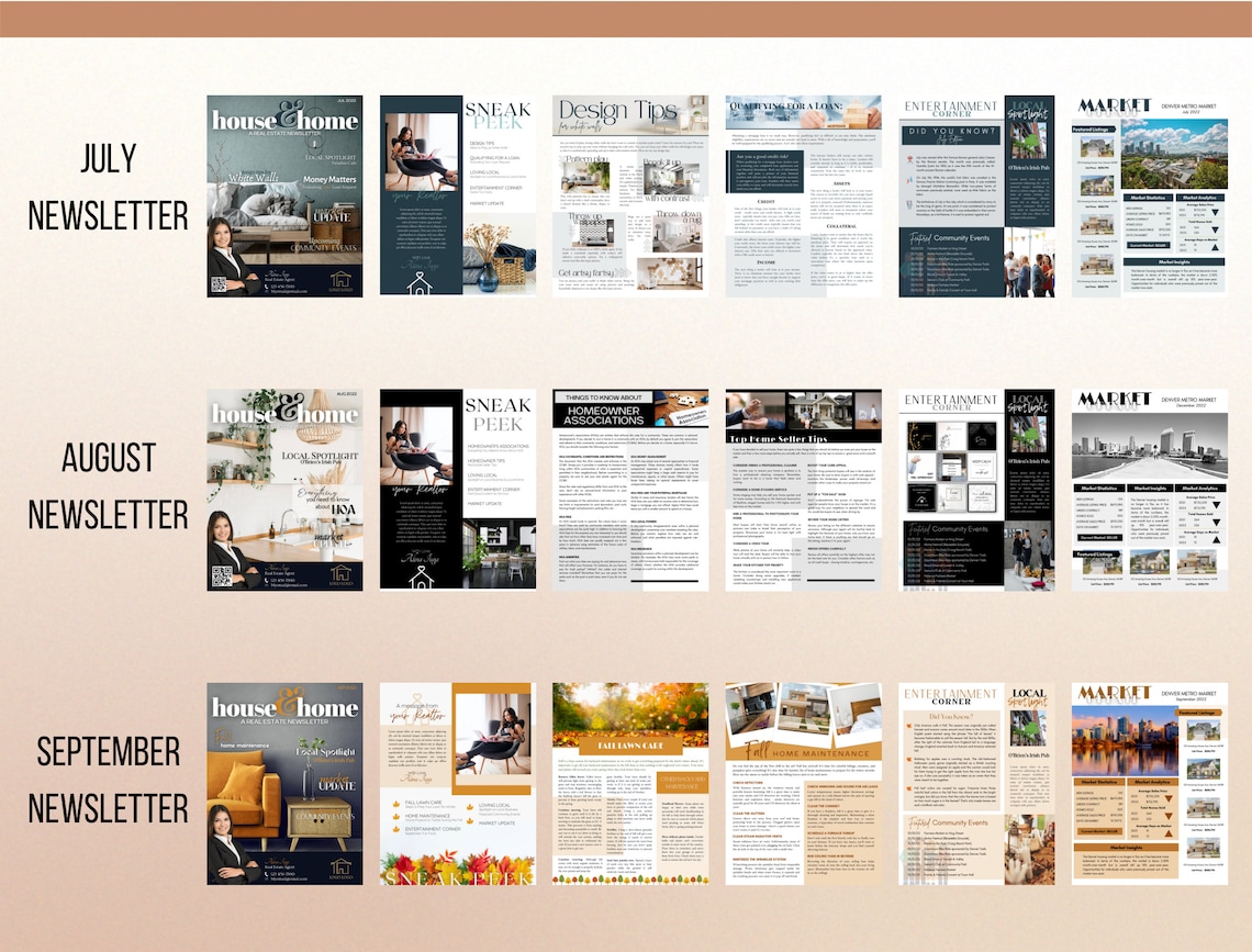 REAL ESTATE NEWSLETTER Bundle, Real Estate Farming, Newsletter Template ...