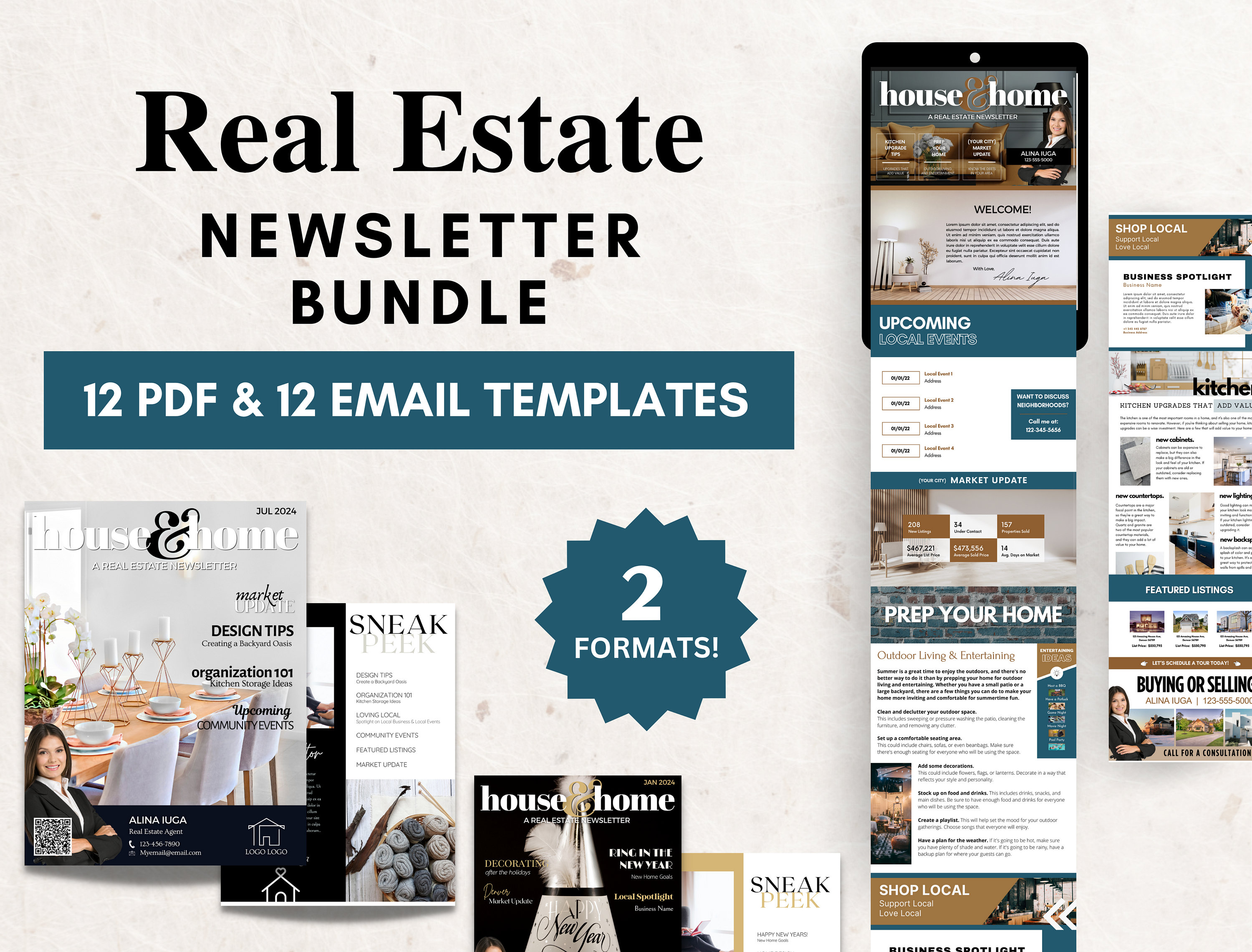REAL ESTATE NEWSLETTER Bundle | Email Marketing | Real Estate Farming ...
