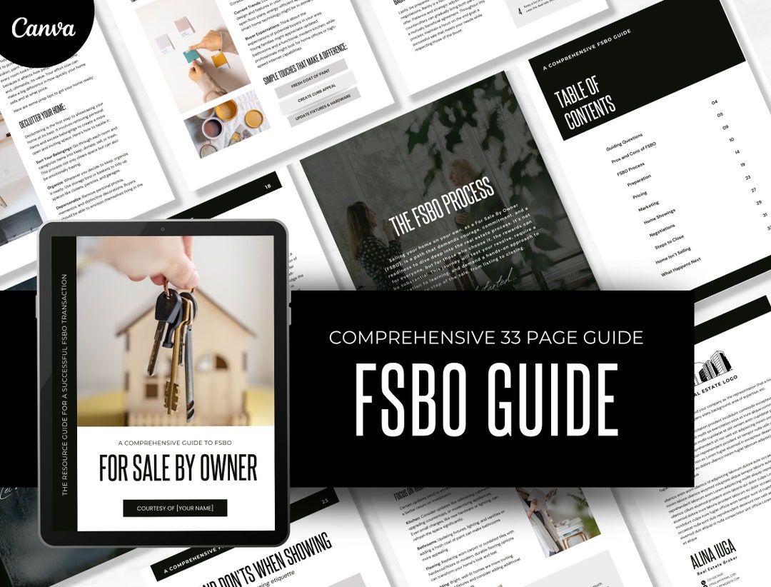 For Sale by Owner | Real Estate FSBO Guide | Lead Magnet | Canva ...