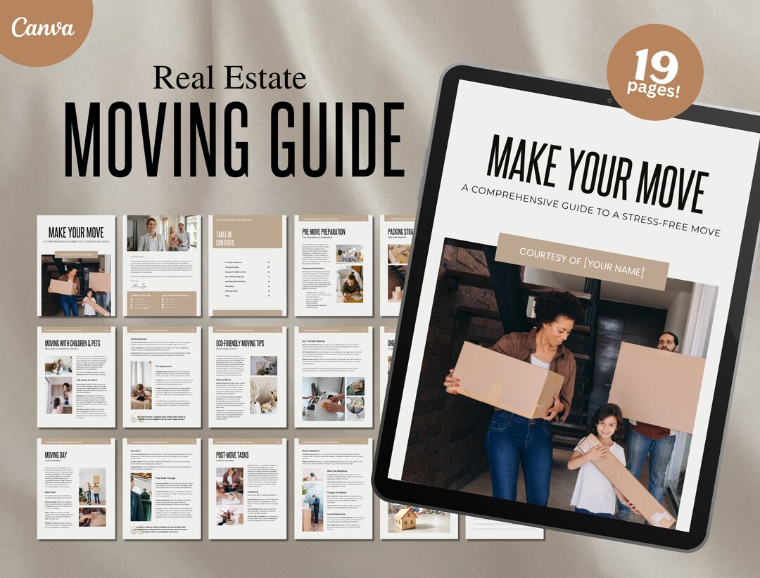 MOVING GUIDE | Real Estate Template | Lead Magnet | Canva Template ...