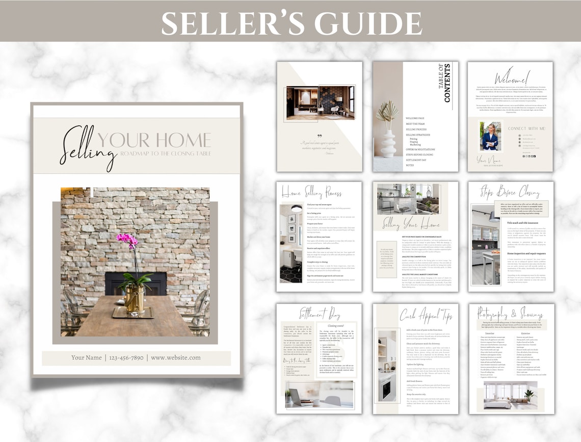 Real Estate SELLERS Guide Editable Canva Template Real Estate Marketing ...