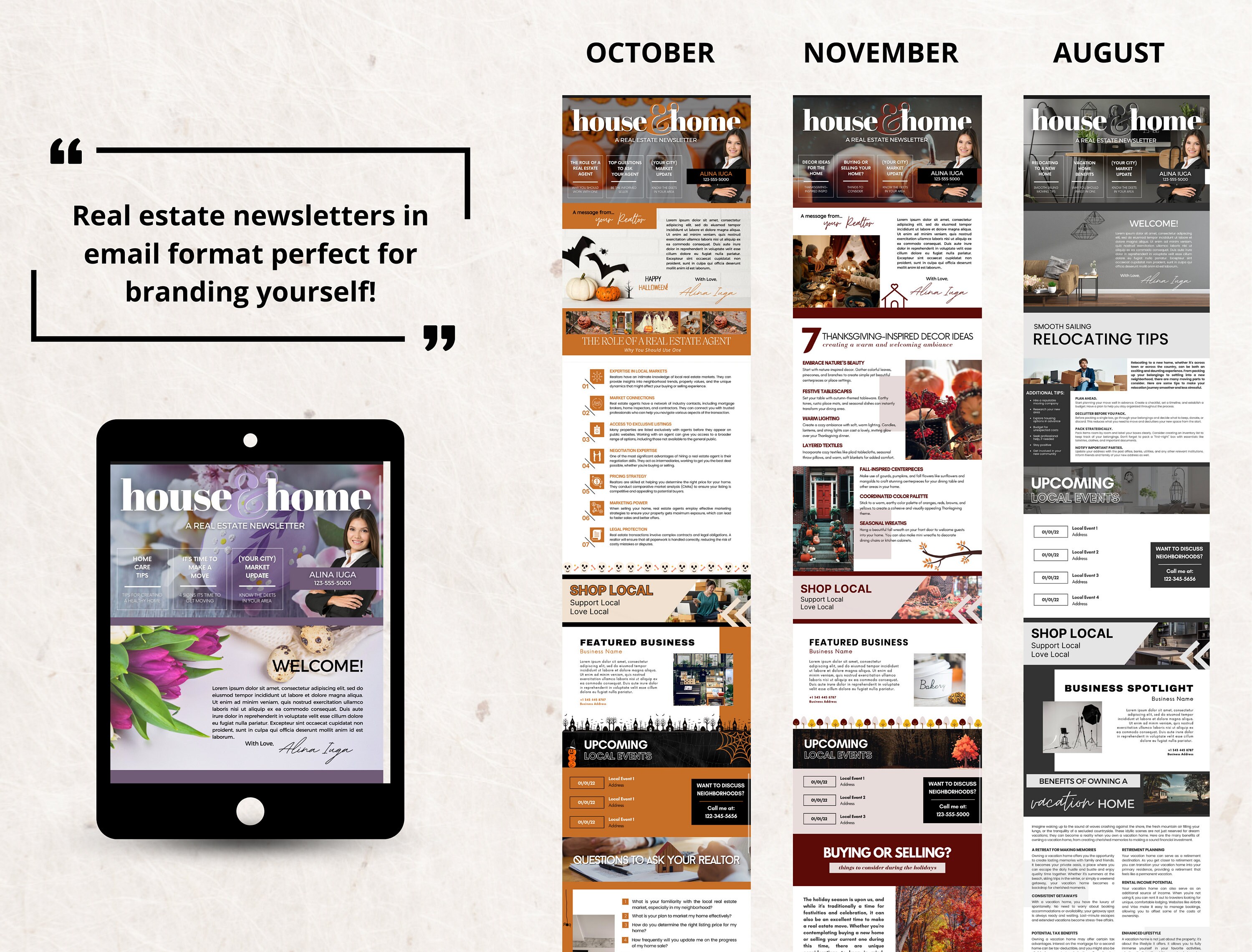 REAL ESTATE NEWSLETTER Bundle Email Marketing Real Estate Farming ...