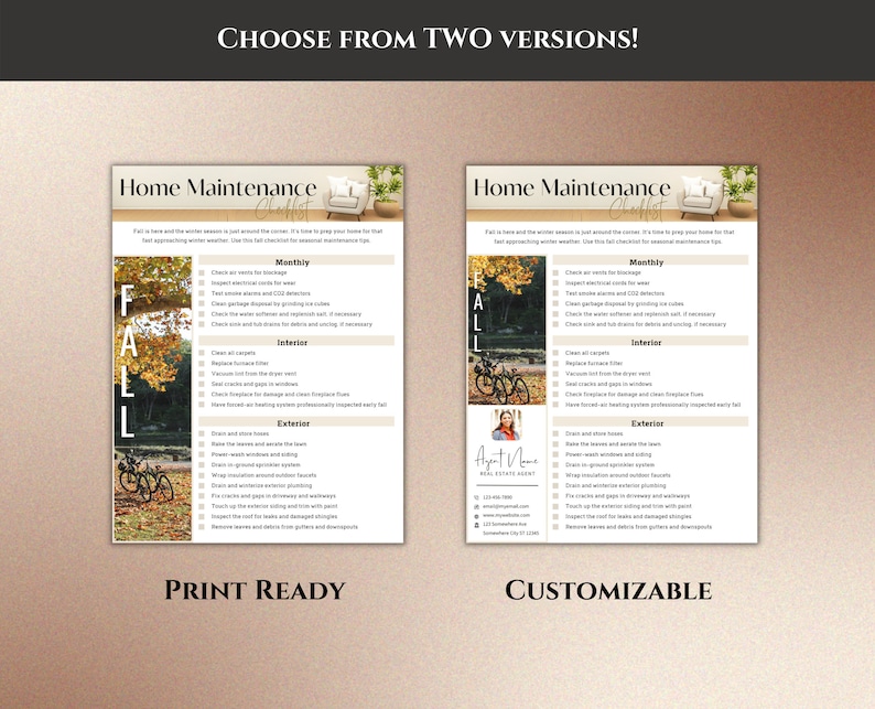 Quarterly & Monthly Home Maintenance Checklists | Canva Template - Etsy