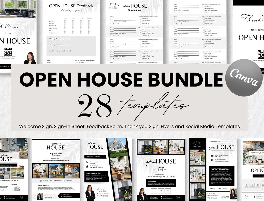 OPEN HOUSE BUNDLE | Real Estate Marketing | Sign in Sheet | Welcome ...