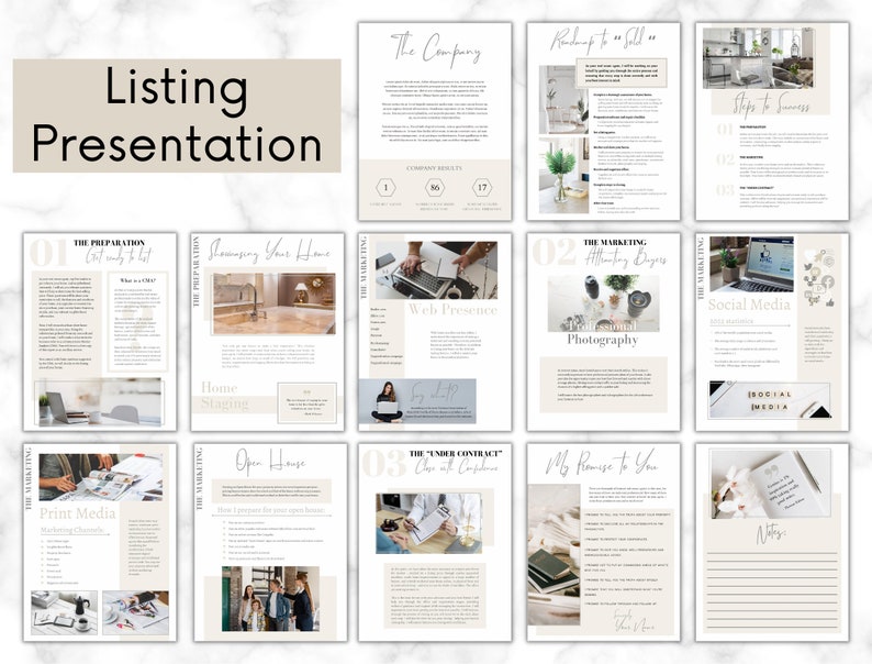 Seller Pre-listing Presentation | Real Estate Marketing | Editable ...