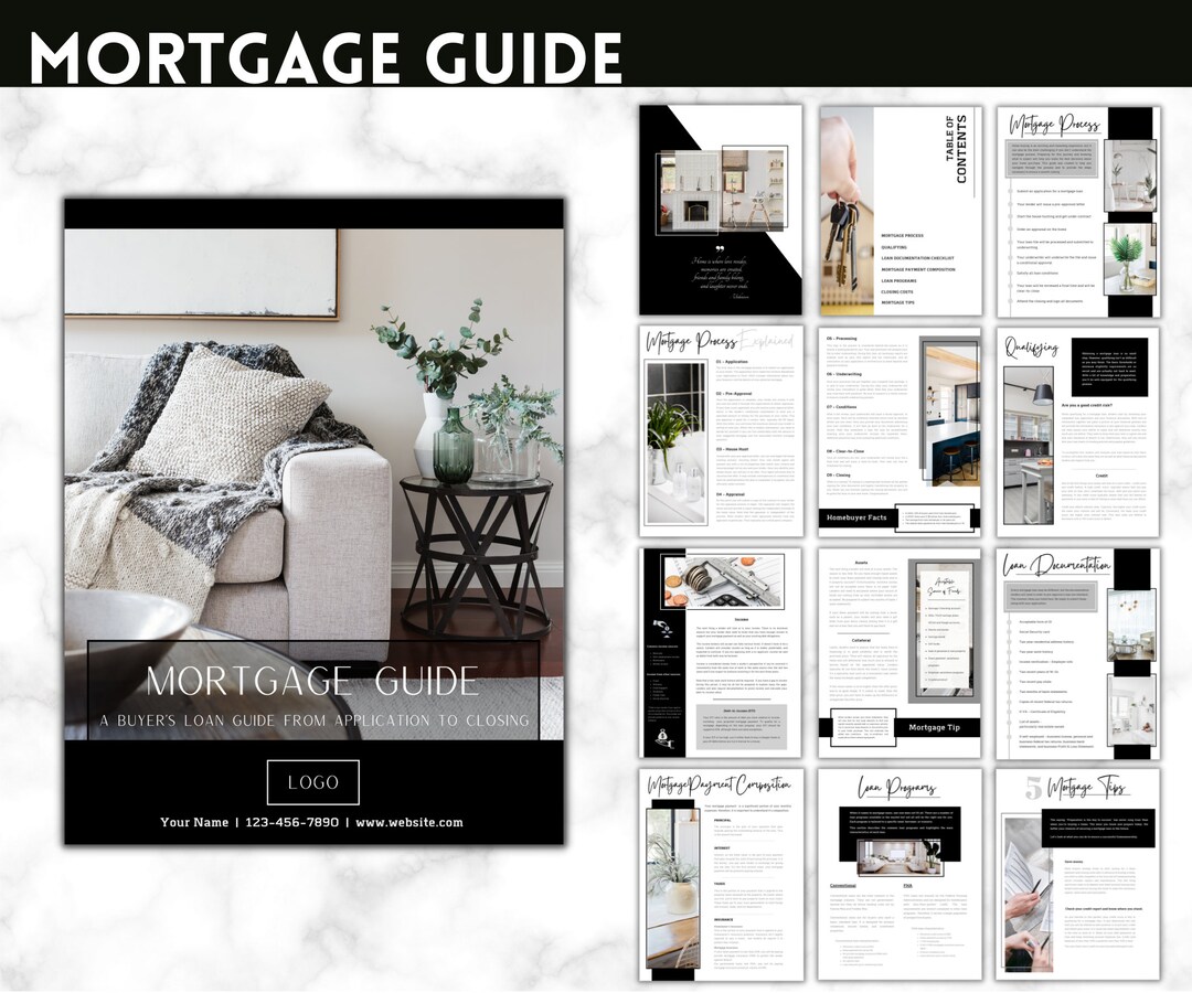 Mortgage Guide | Real Estate Buyers Guide | Canva Template - Etsy