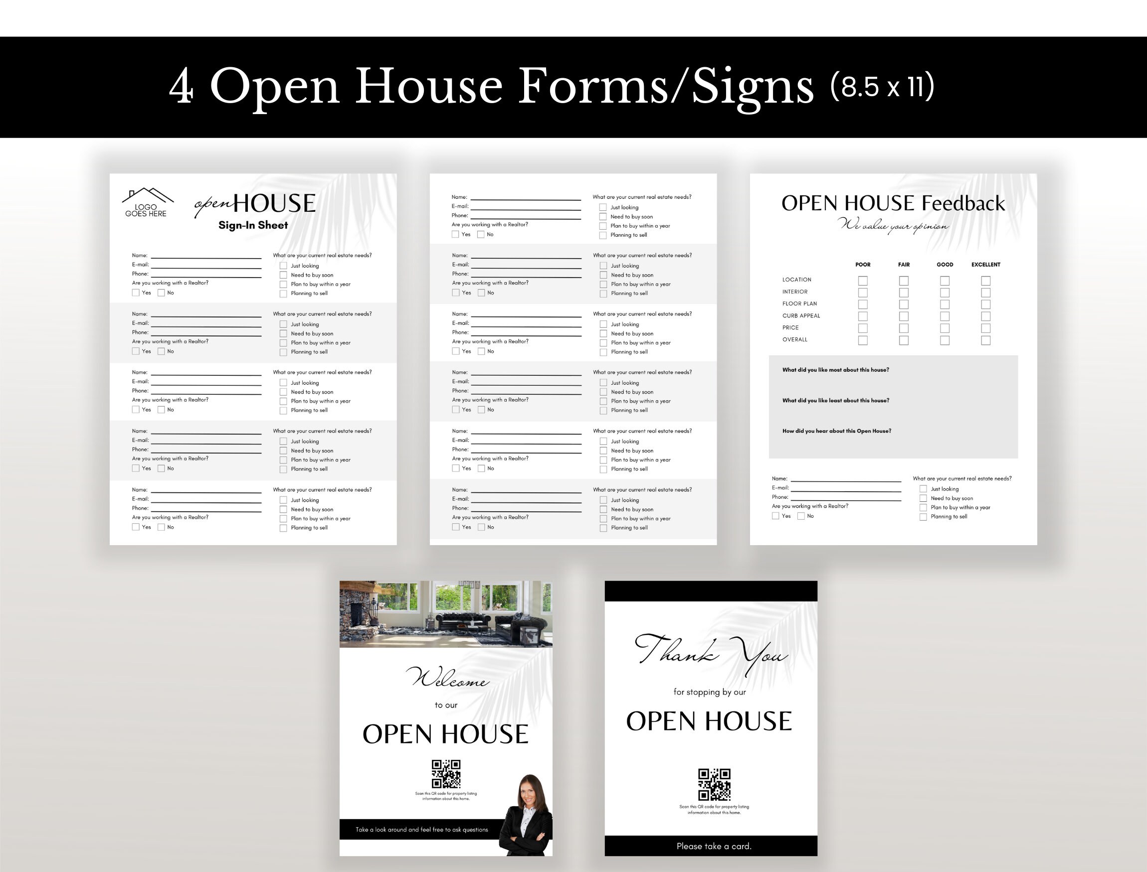 OPEN HOUSE BUNDLE | Real Estate Marketing | Sign in Sheet | Welcome ...