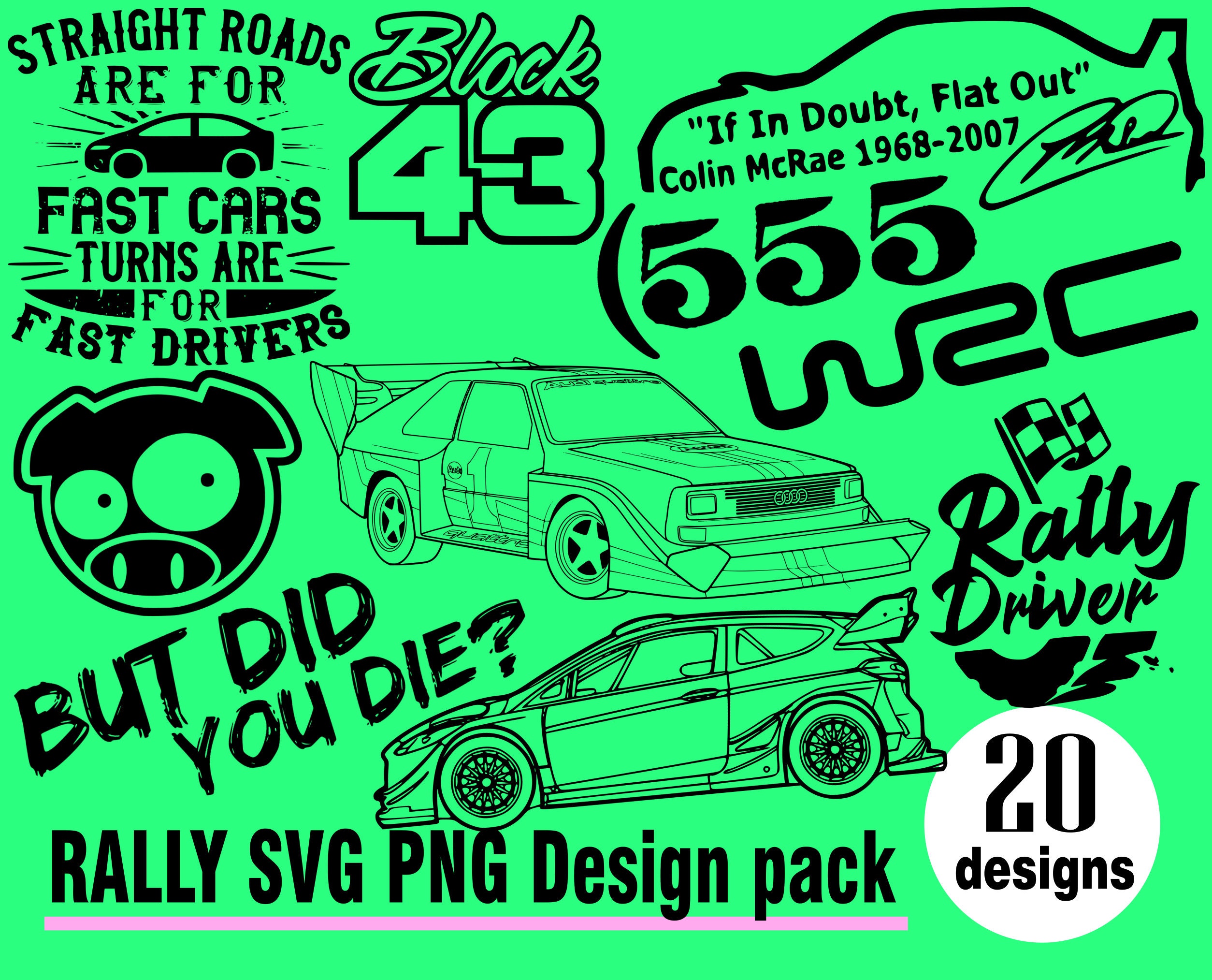 Rally SVG PNG 20 Design Pack Colin Mcrae Ken Block World Rally | Etsy UK