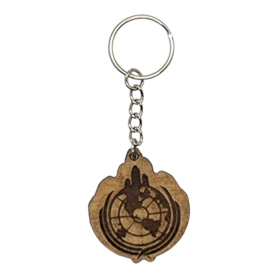 Helldivers 2 Super Earth Symbol Design Wood Painted/stained Key Chain ...