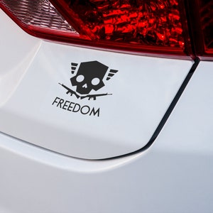 Helldivers 2 Freedom Skull Vinyl Decal for Laptop, Car, Window, Mirror ...
