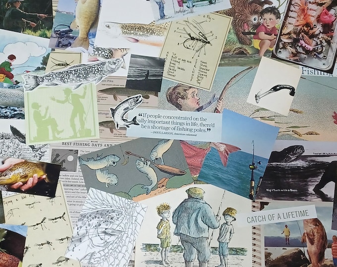 Fishing Ephemera Pack; 35+ Pieces of "gone Fishin'" Paper Ephemera for ...