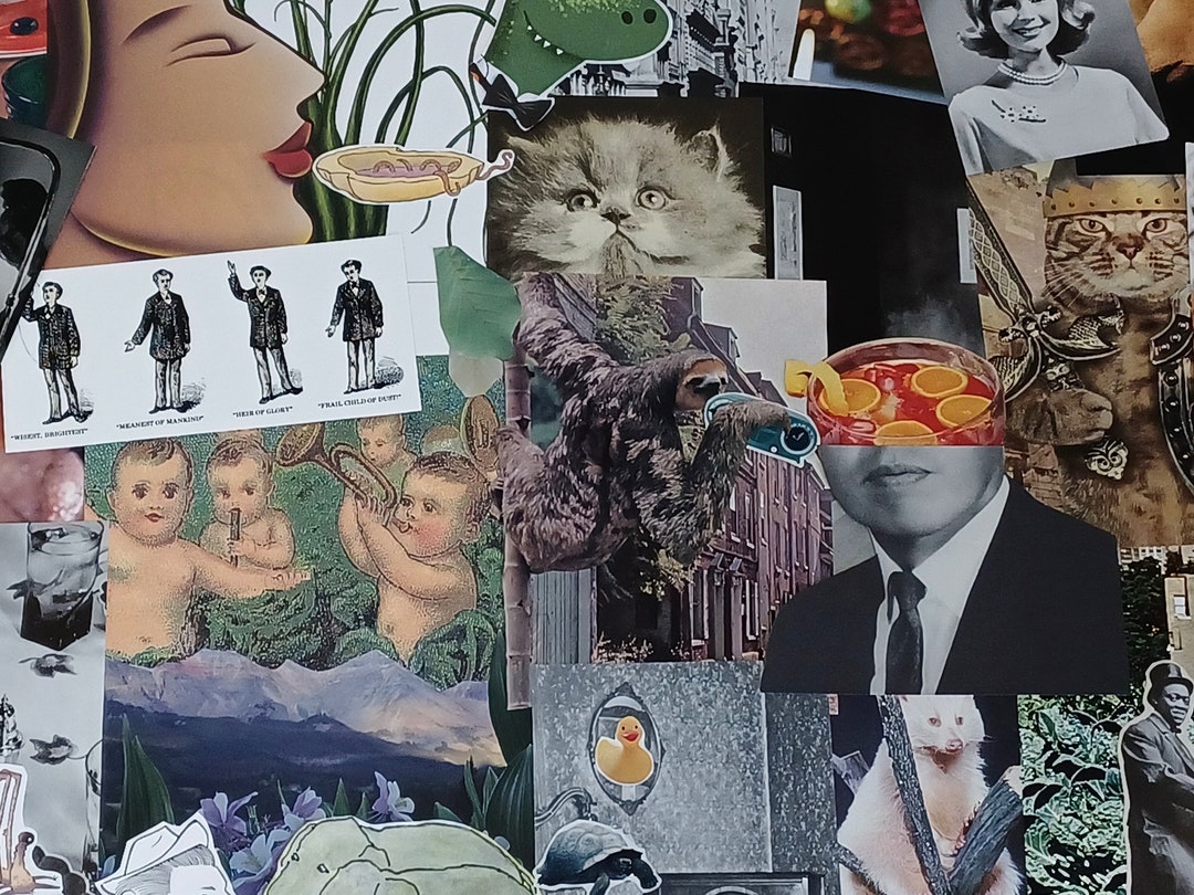 Weirdcore Collage Pack 35 Pieces of Ephemera for Collages in Junk ...