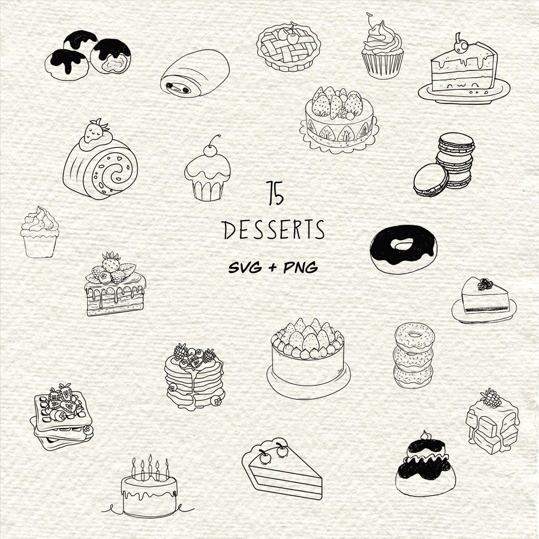 75 Desserts Svg Bundle Desserts Svg Cakes Svg Candy Svg Food Svg ...