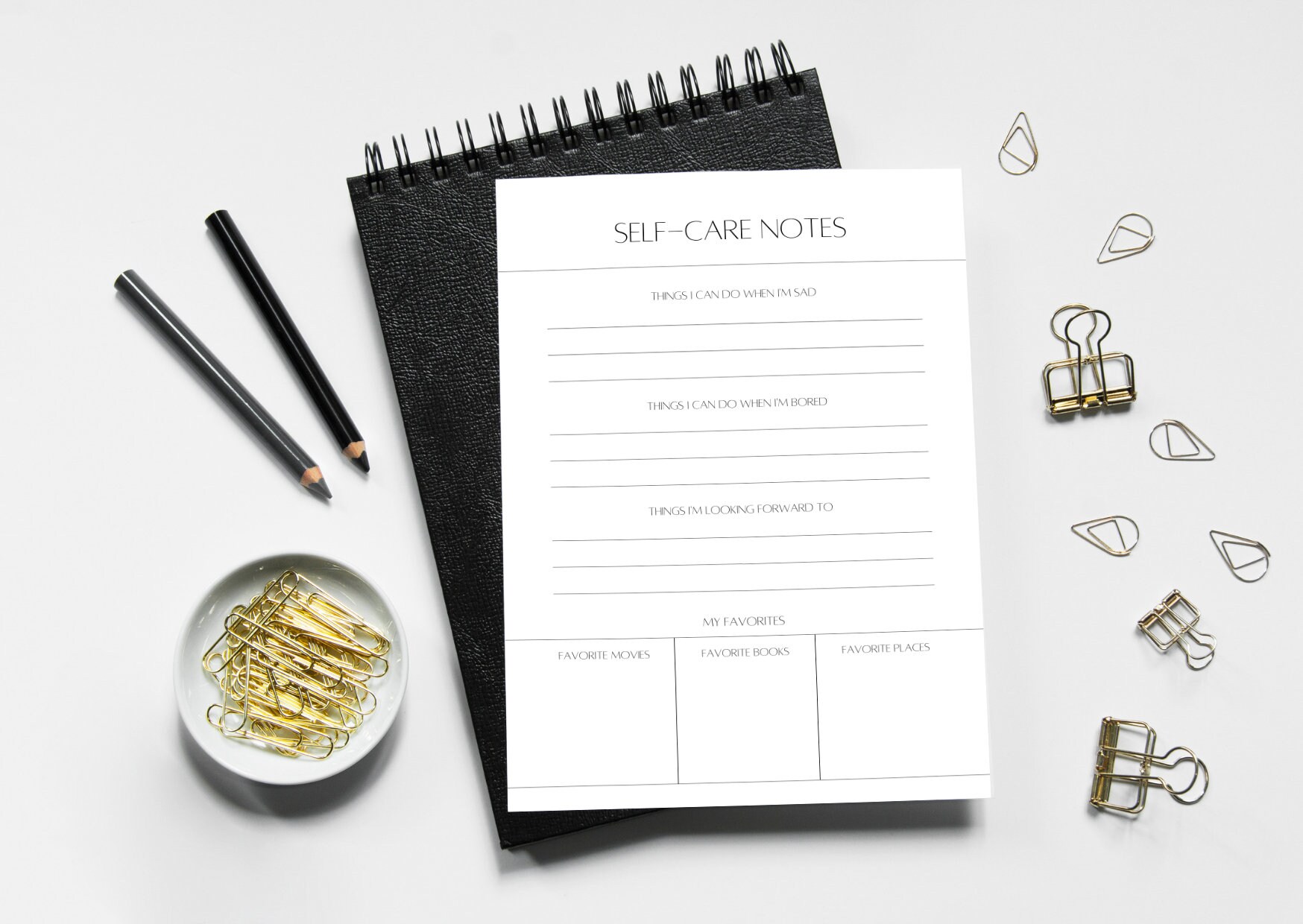 Printable and Editable Self-care Notes - Etsy