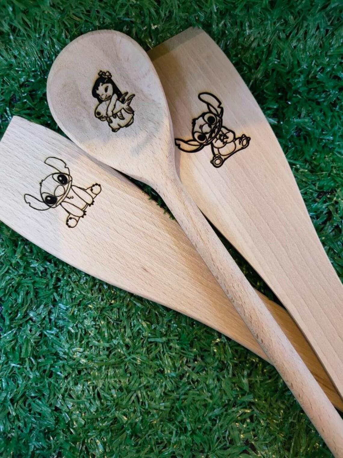 Lilo and Stitch Themed Wooden Spoon and Spatula Trio Set | Etsy UK