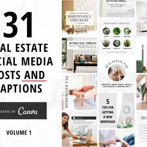 Real Estate Social Media Posts AND Captions | Winter Real Estate Agent ...