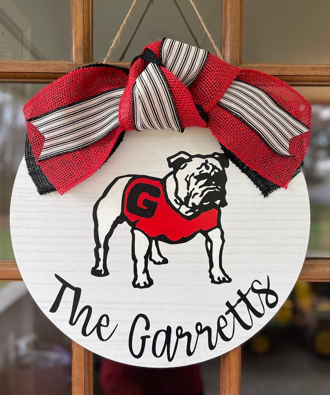Personalized Bulldog Door Hanger, Bulldog Door Decor, Bulldog Sign ...