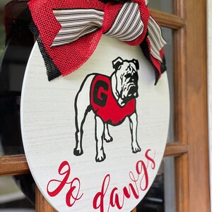 Bulldog Door Hanger, Front Door Decor, Go Dawgs, Bulldog Sign, Georgia ...