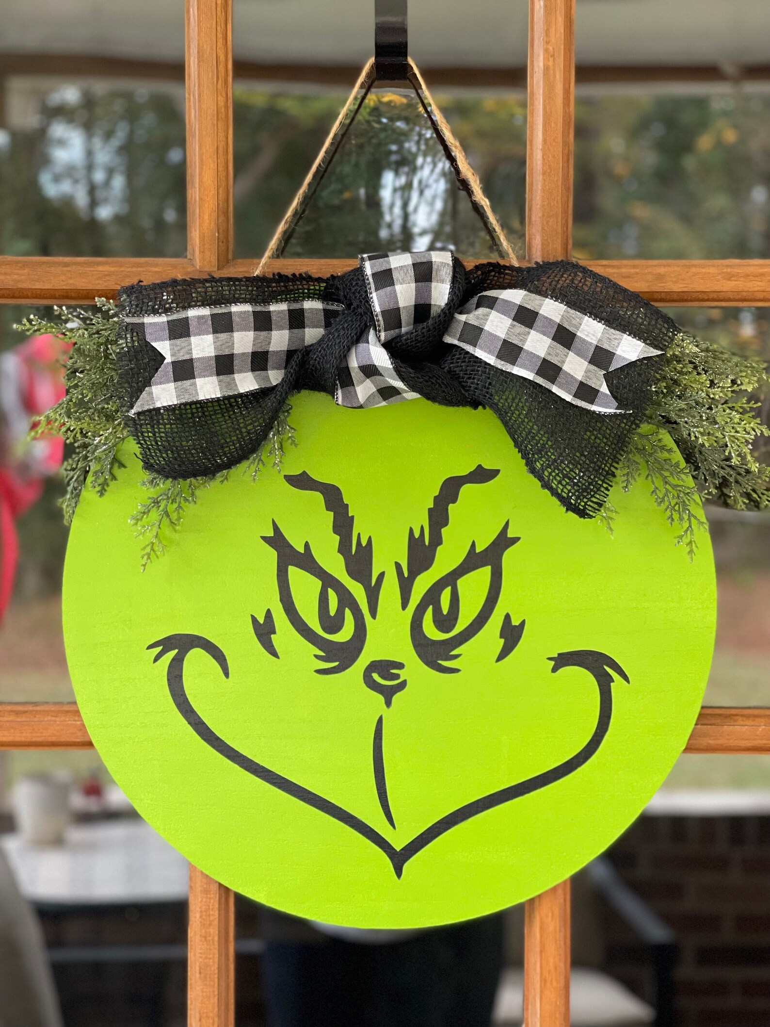 Grinch Door Hanger, Grinch Door Decor, Christmas Door Decor, Christmas ...