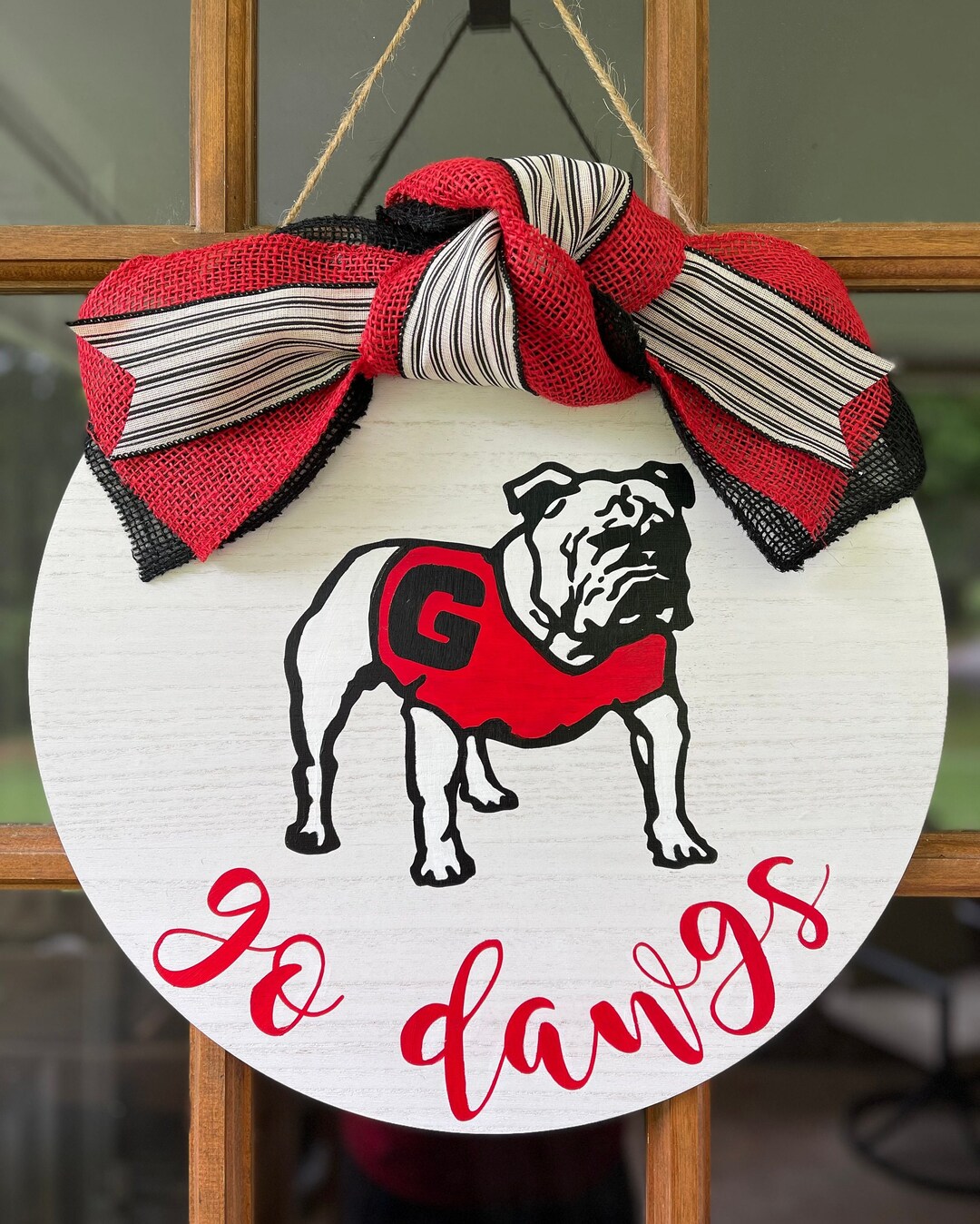 Bulldog Door Hanger, Front Door Decor, Go Dawgs, Bulldog Sign, Georgia ...