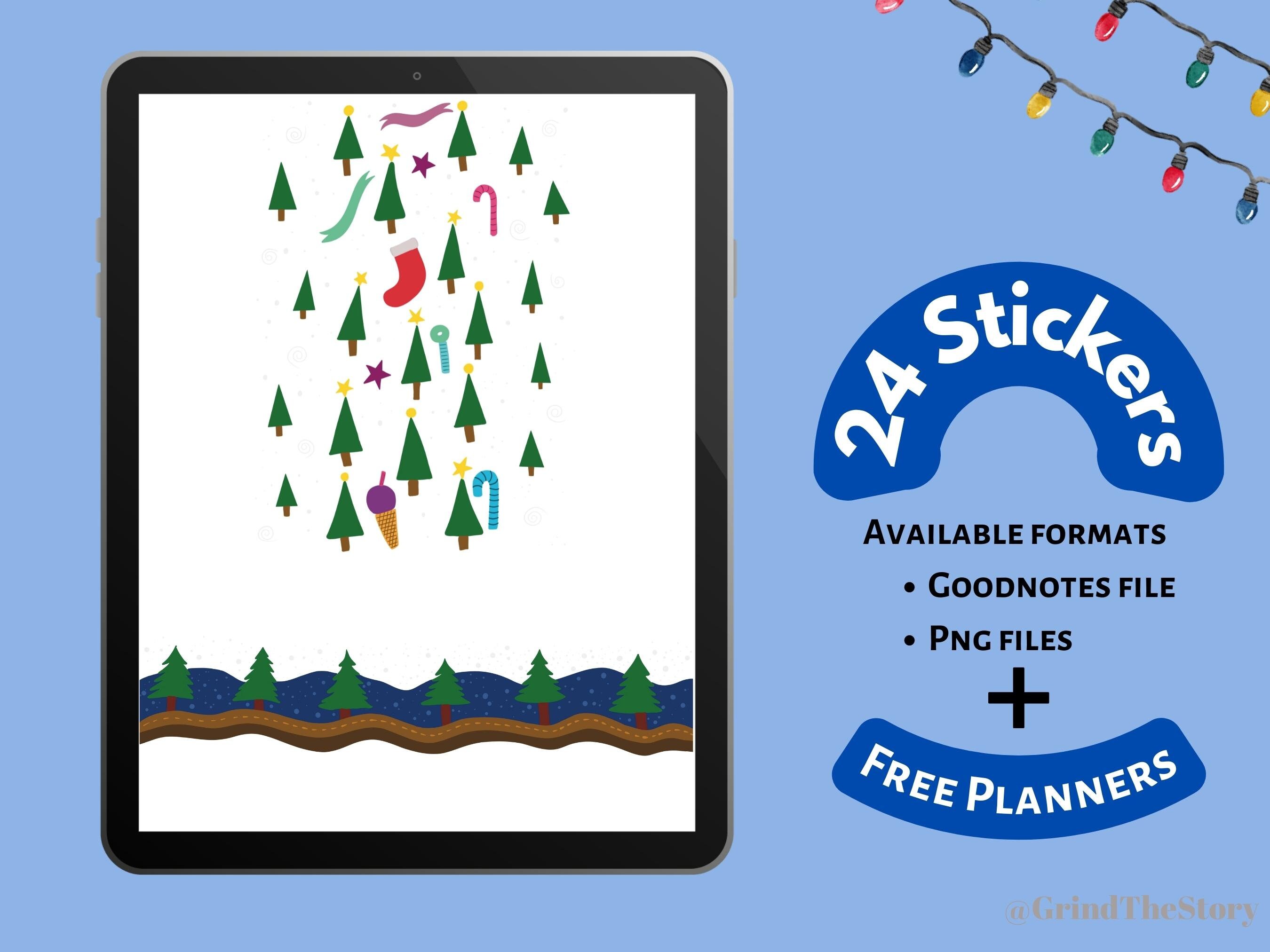 Christmas Digital Stickers, Christmas PNG, Goodnotes Planner, Digital ...