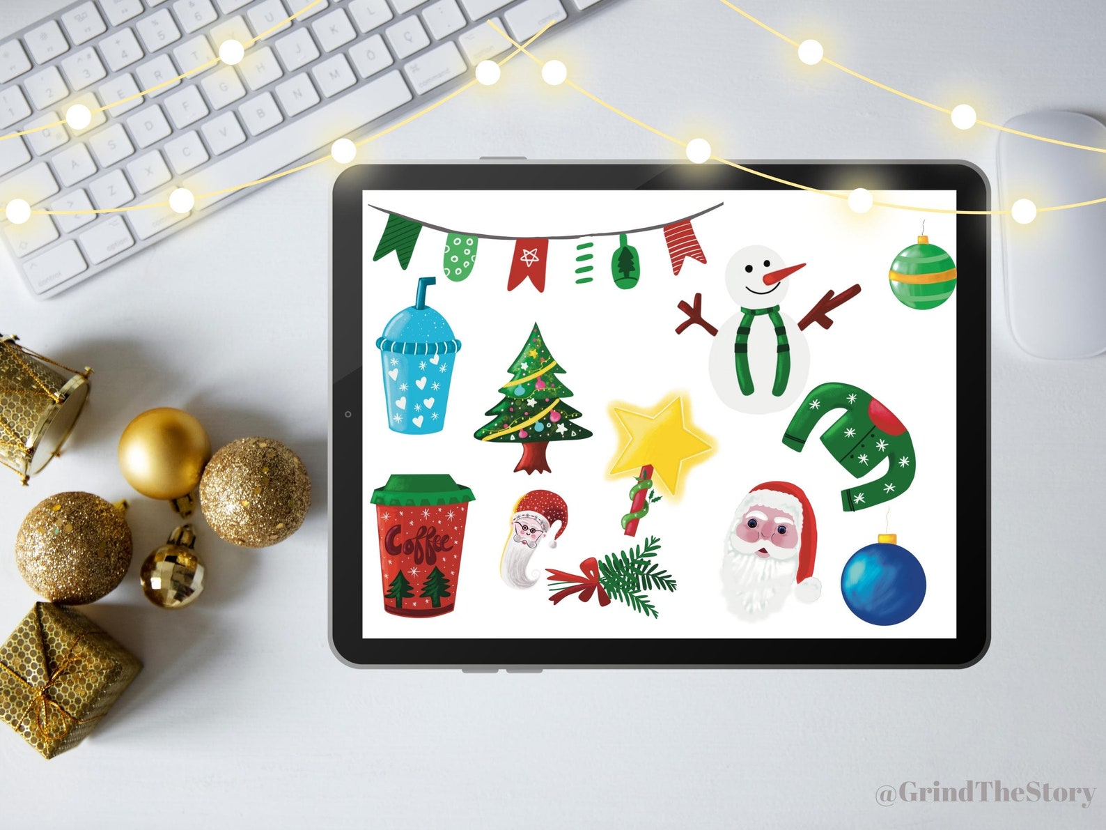 Christmas Digital Stickers, Christmas PNG, Goodnotes Planner, Digital ...