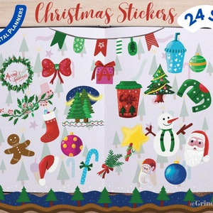 Christmas Digital Stickers, Christmas PNG, Goodnotes Planner, Digital ...