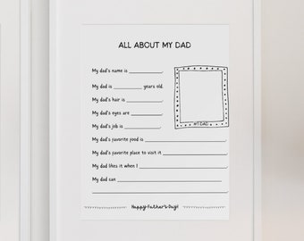 Dad Fill in Sheet - Etsy