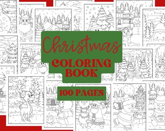 Easy Christmas Coloring Book - Etsy