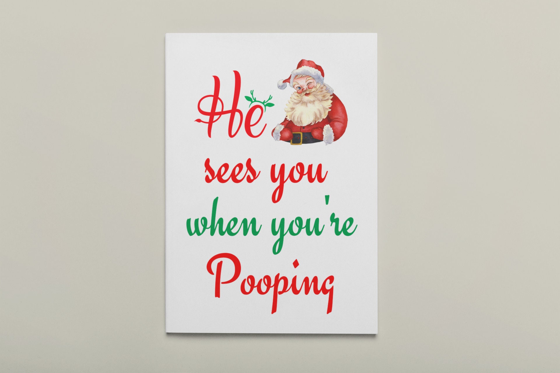 He Sees You When Your Pooping Funny Santa Bathroom Sign - Etsy