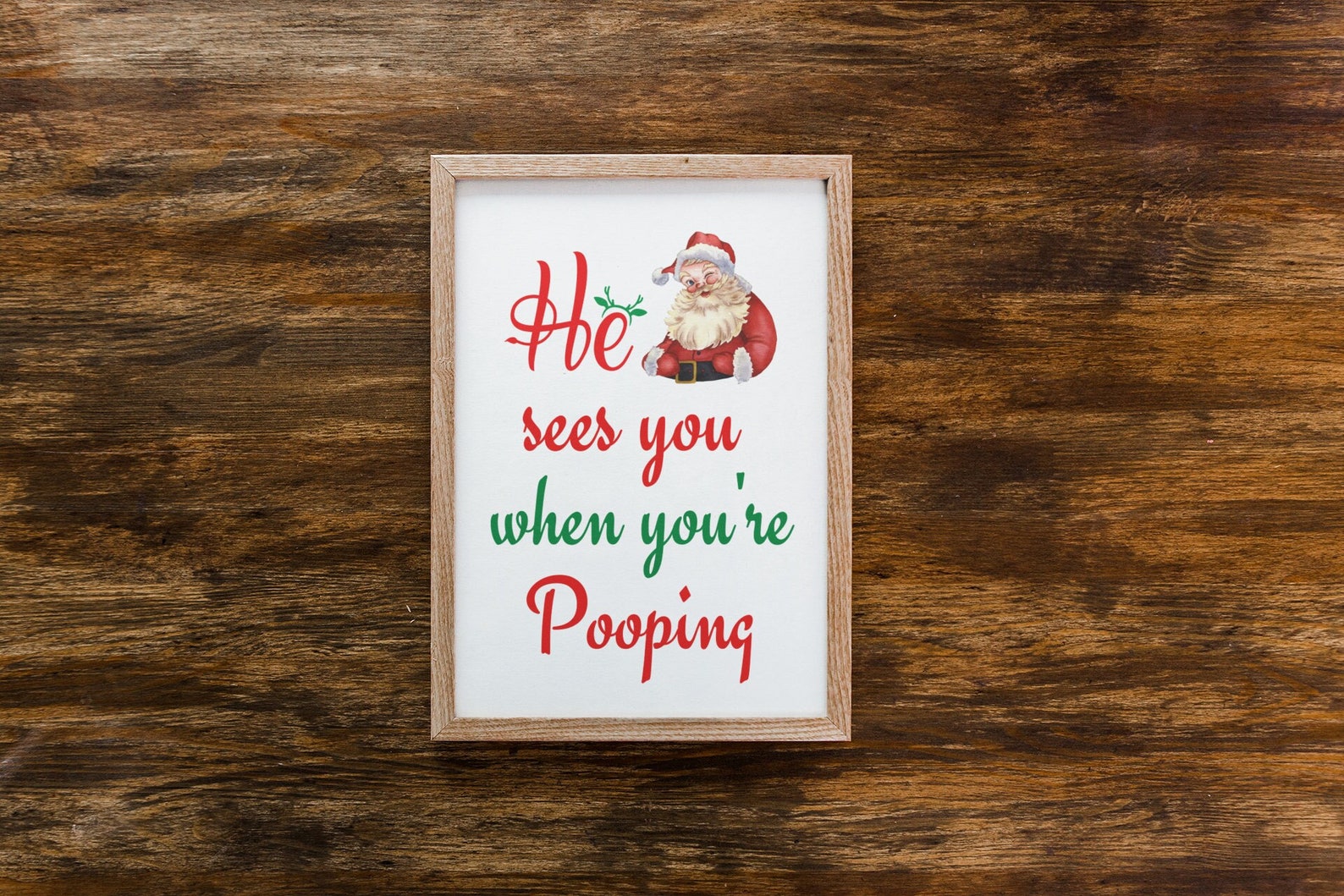He Sees You When Your Pooping Funny Santa Bathroom Sign - Etsy