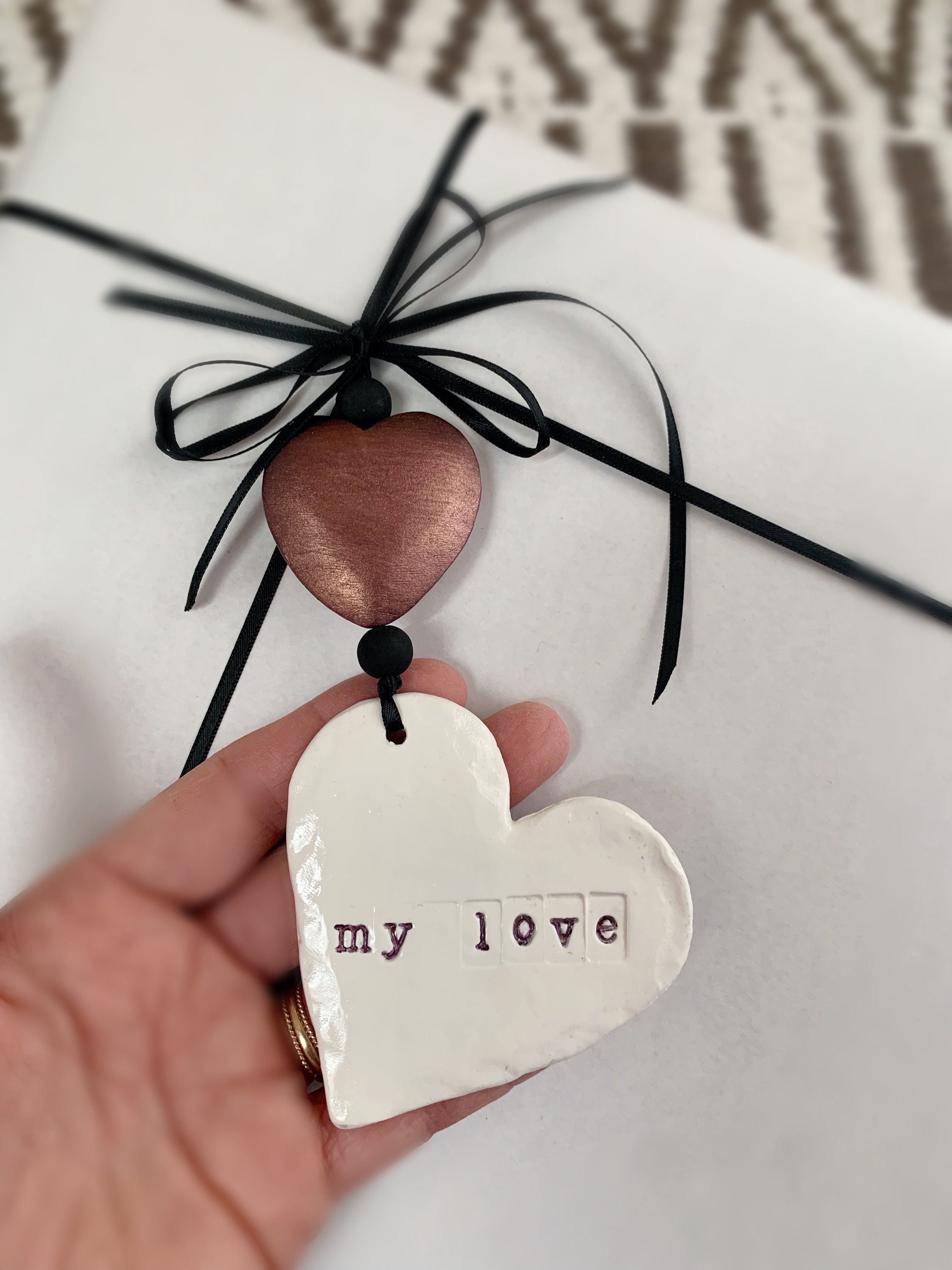 Gift Tag, Heart Shaped Tag With Stamped MY LOVE, Gift Accessory, Gift ...