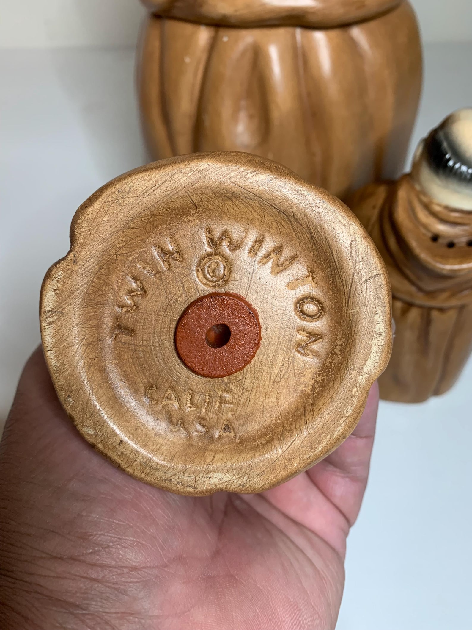 Vintage Twin Winton friar Tuck Cookie Jar With Salt and Pepper Shaker ...