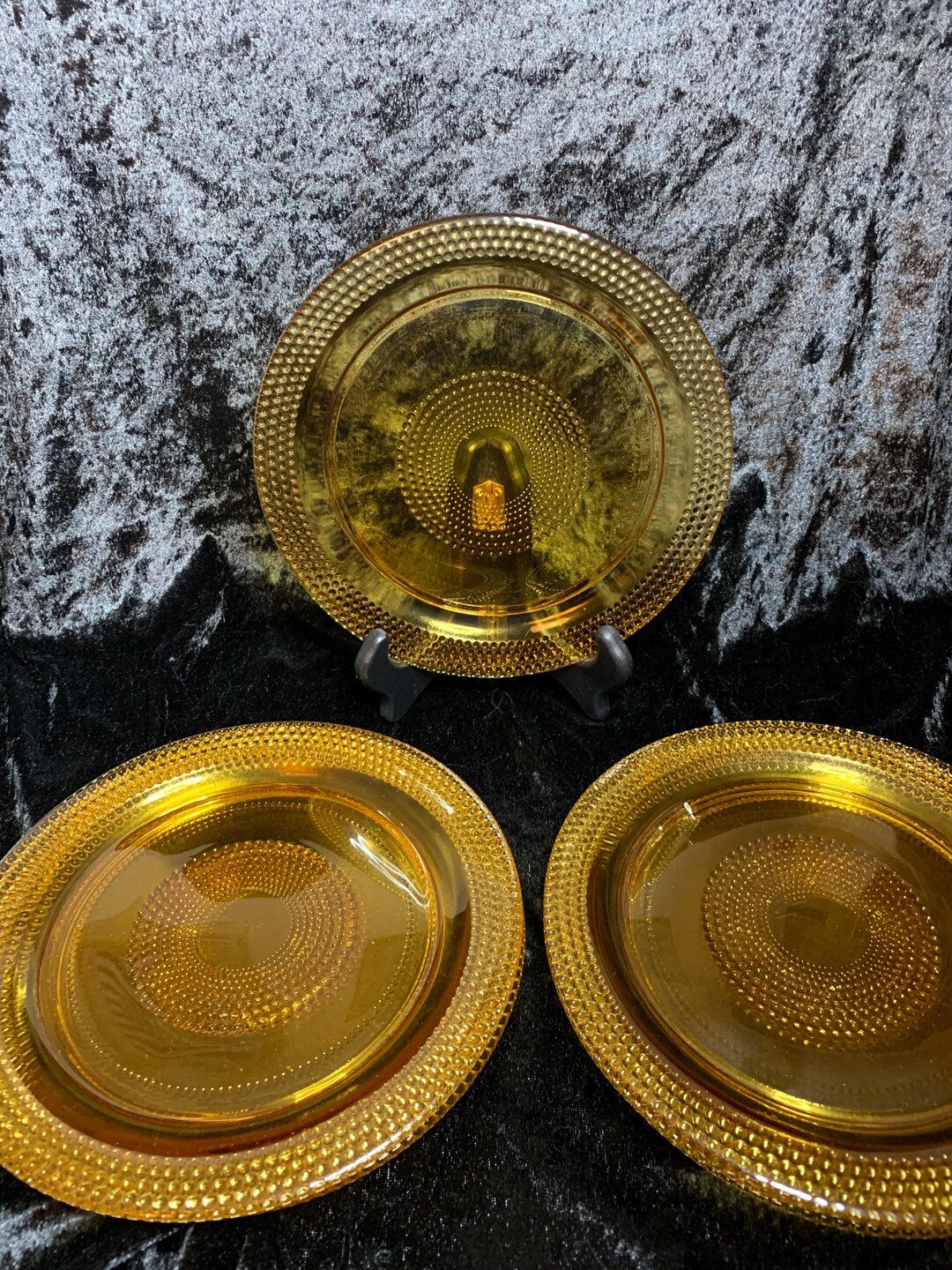Vintage Set of Amber Glass Salad/appetizer Plates Made in Turkey - Etsy